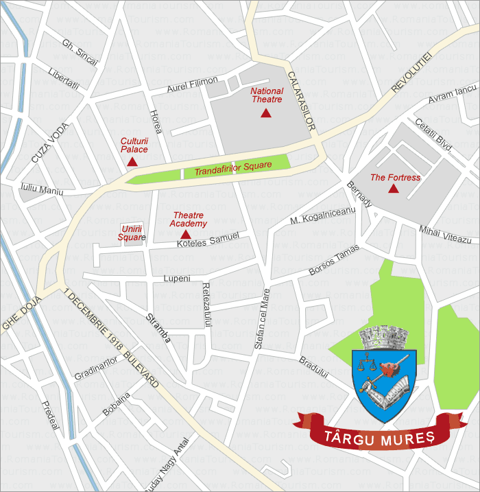 TARGU MURES ROMANIA Targu Mures City Map Harta Orasului Targu Mures 